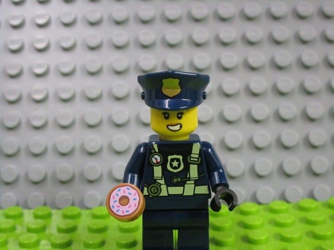 LEGO Police Woman With Donut Minifigure - Etsy