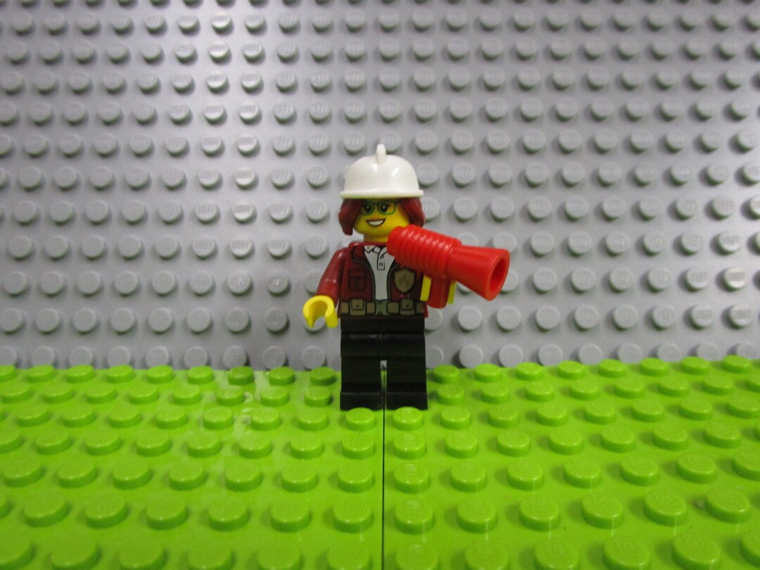 Lego Female Fire Chief Minifigure With Megaphone - Etsy