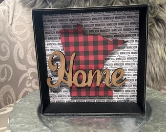 Minnesota Shadow Box, Minnesota Shadowbox, Minnesota Decor, Minnesota ...