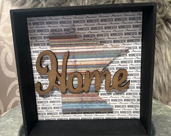 Minnesota Shadow Box, Minnesota Shadowbox, Minnesota Decor, Minnesota ...