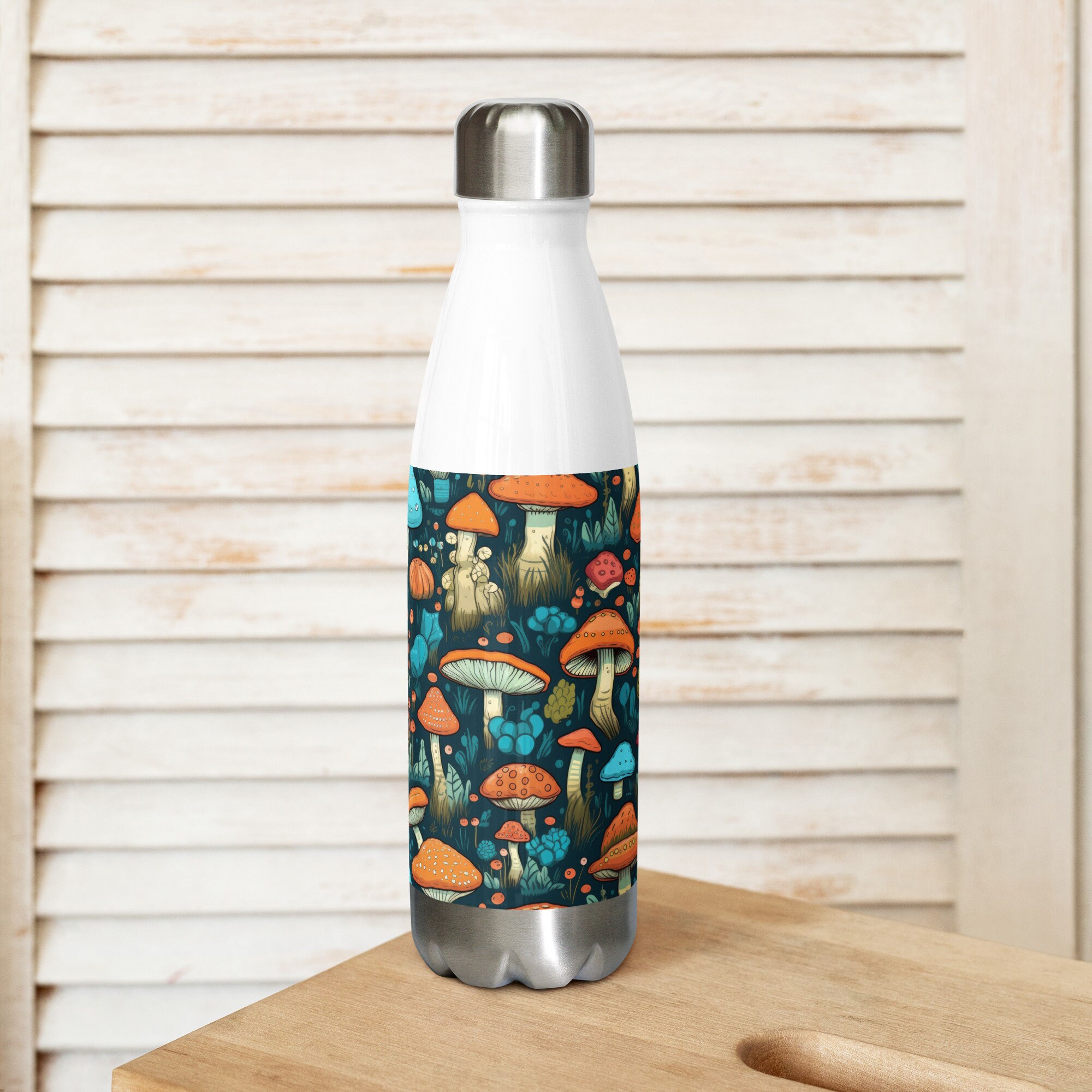 Mushroom Themed Water Bottle, Fungi Jar, Forest Inspired Container ...