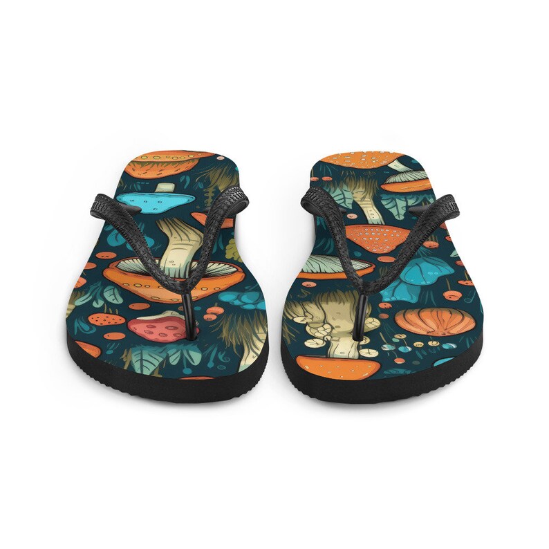 Mushroom Flip Flops, Fungi Sandals, Forest Inspired Beach Footwear ...