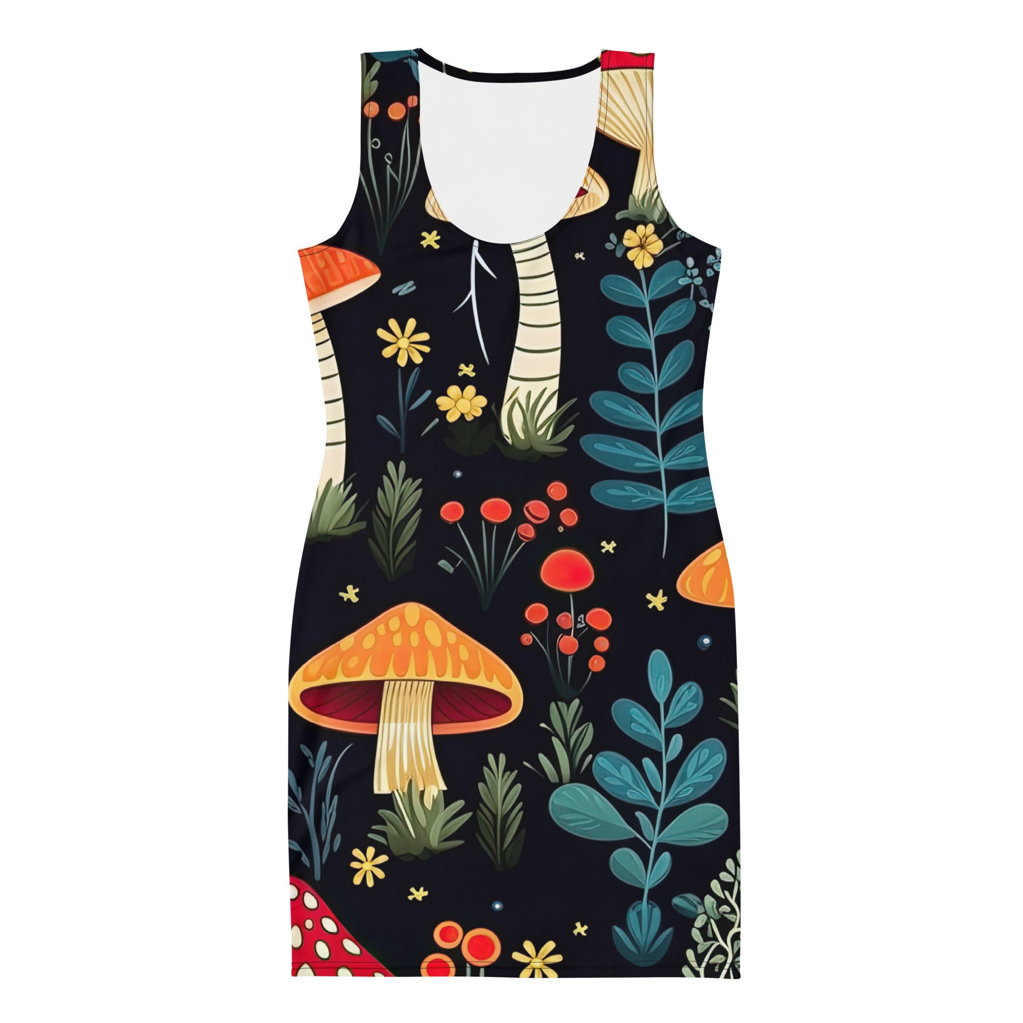 Mushroom Dress, Fungi Evening Gown, Forest Inspired Party Attire ...