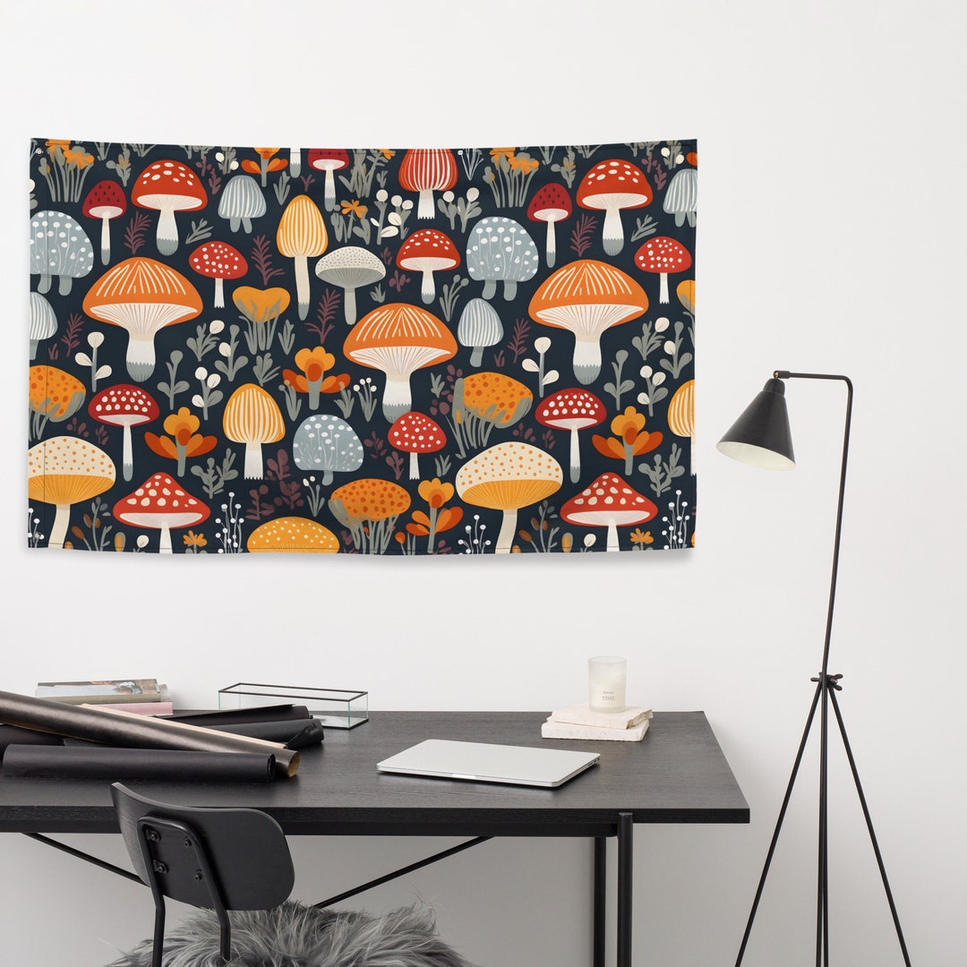 Mushroom Flag Fungi Banner Forest Inspired Home Flag - Etsy