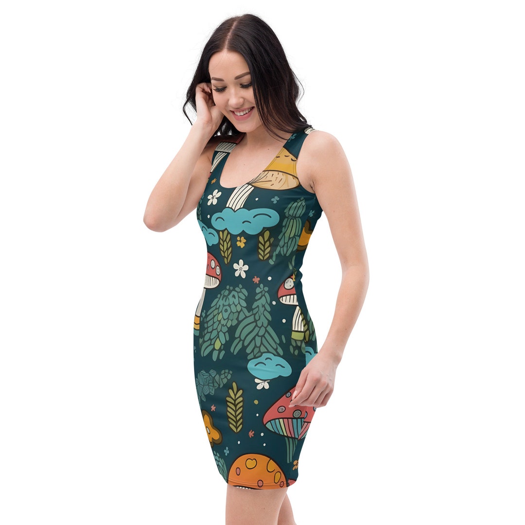 Mushroom Dress, Fungi Evening Gown, Forest Inspired Party Attire ...