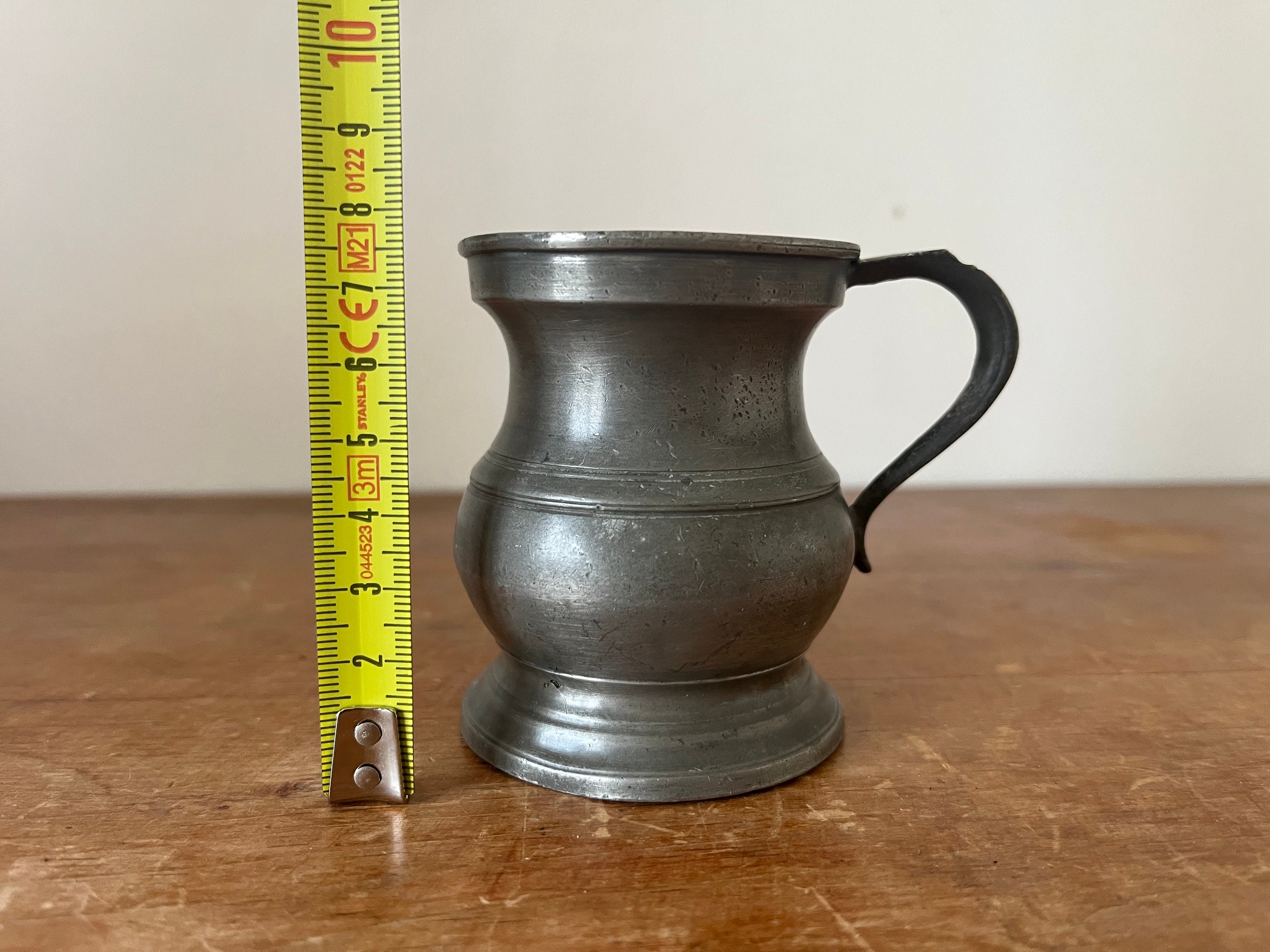 Antique Pewter Cup With Handle - Etsy