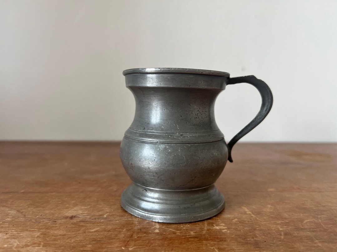 Antique Pewter Cup With Handle - Etsy