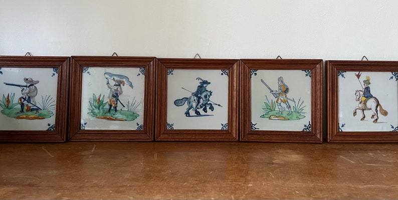 Vintage Dutch Hand-painted Framed Porcelain Tile by Royal Tichelaar ...