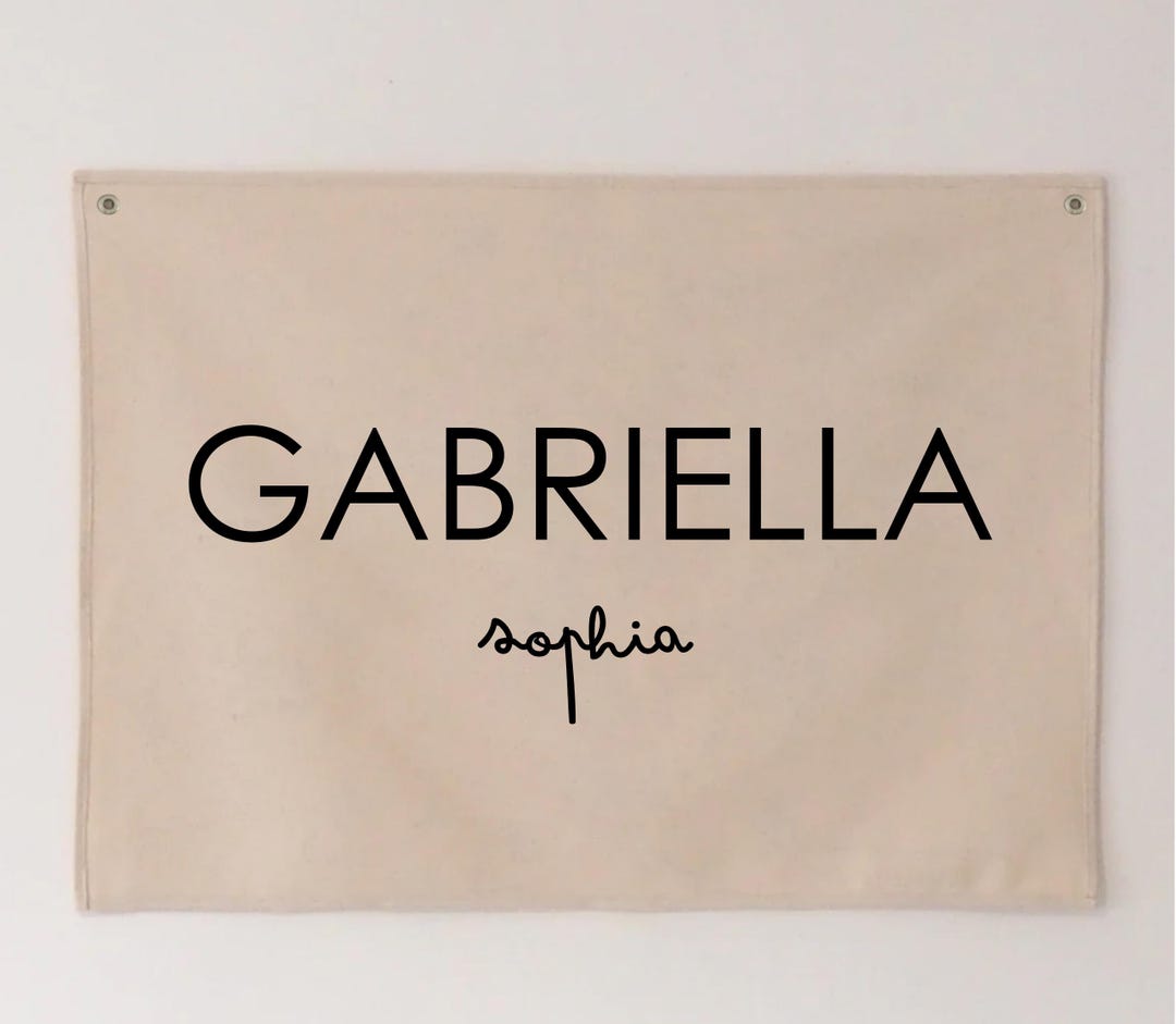 Custom Baby Name Canvas Banner, Boho Nursery Decor - Etsy