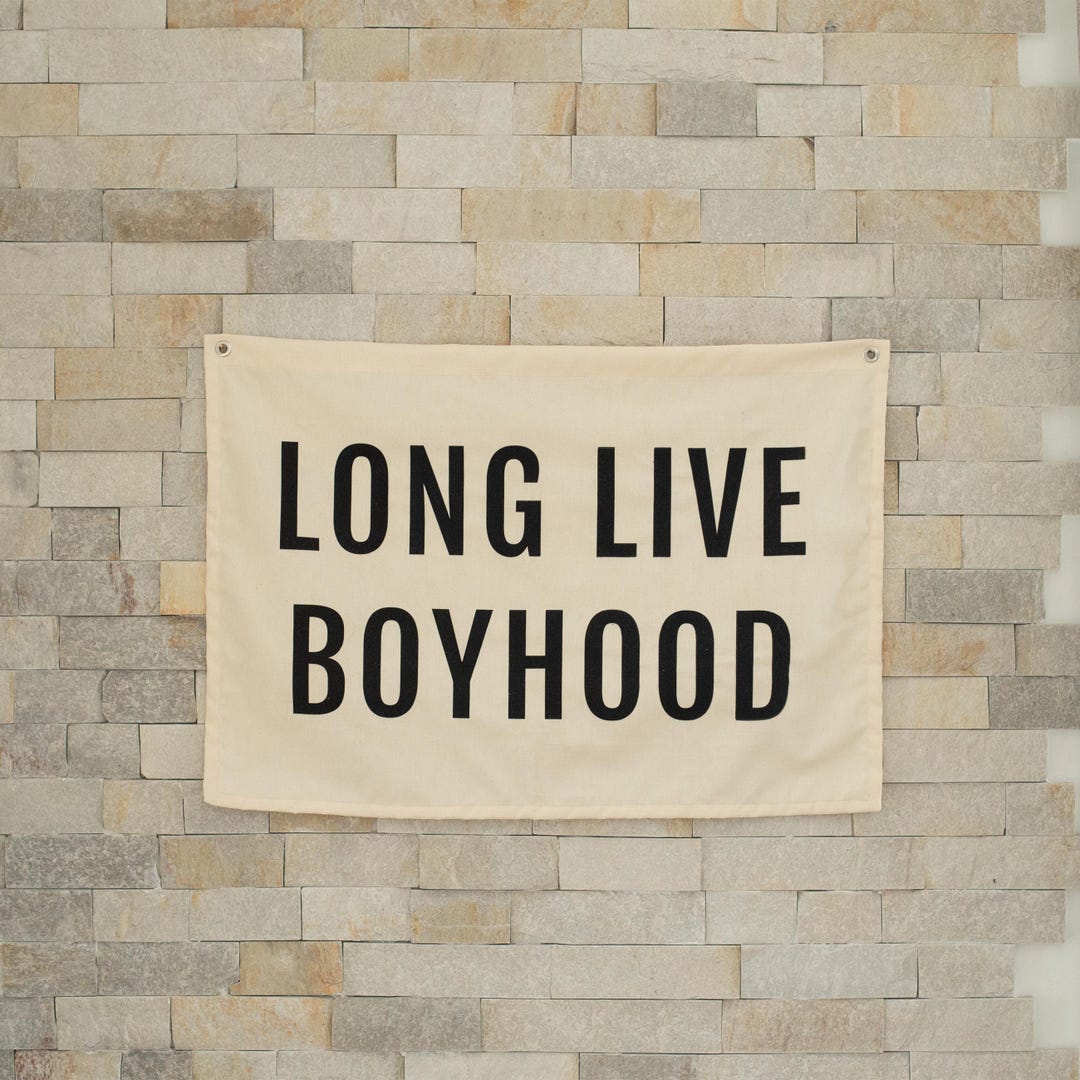 Long Live Boyhood Canvas Flag Banner Baby Boy Room Wall Decor Kids Room ...