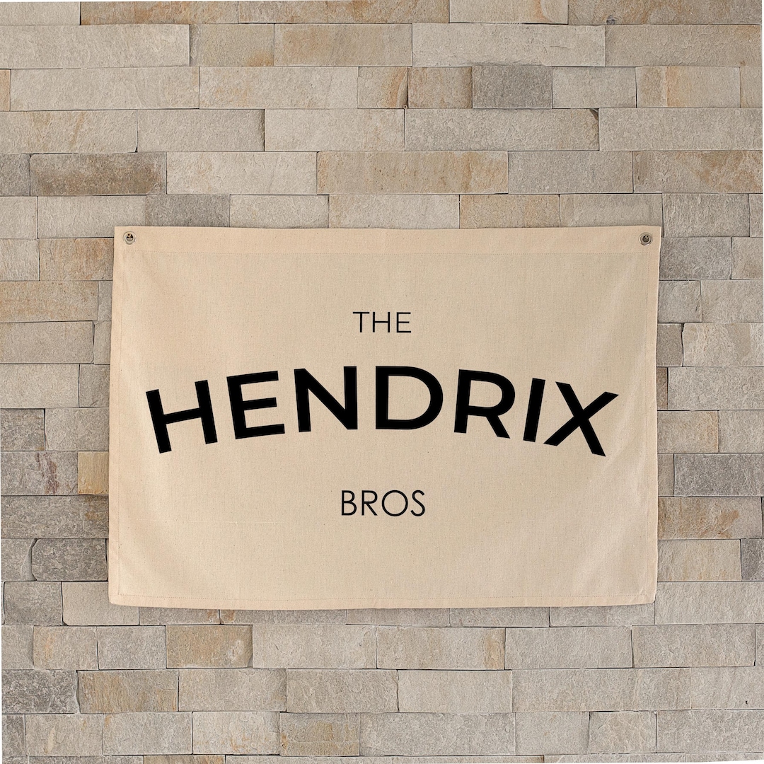 Custom Brothers Name, Bros Sign Canvas Flag, Boys Nursery Name Sign ...