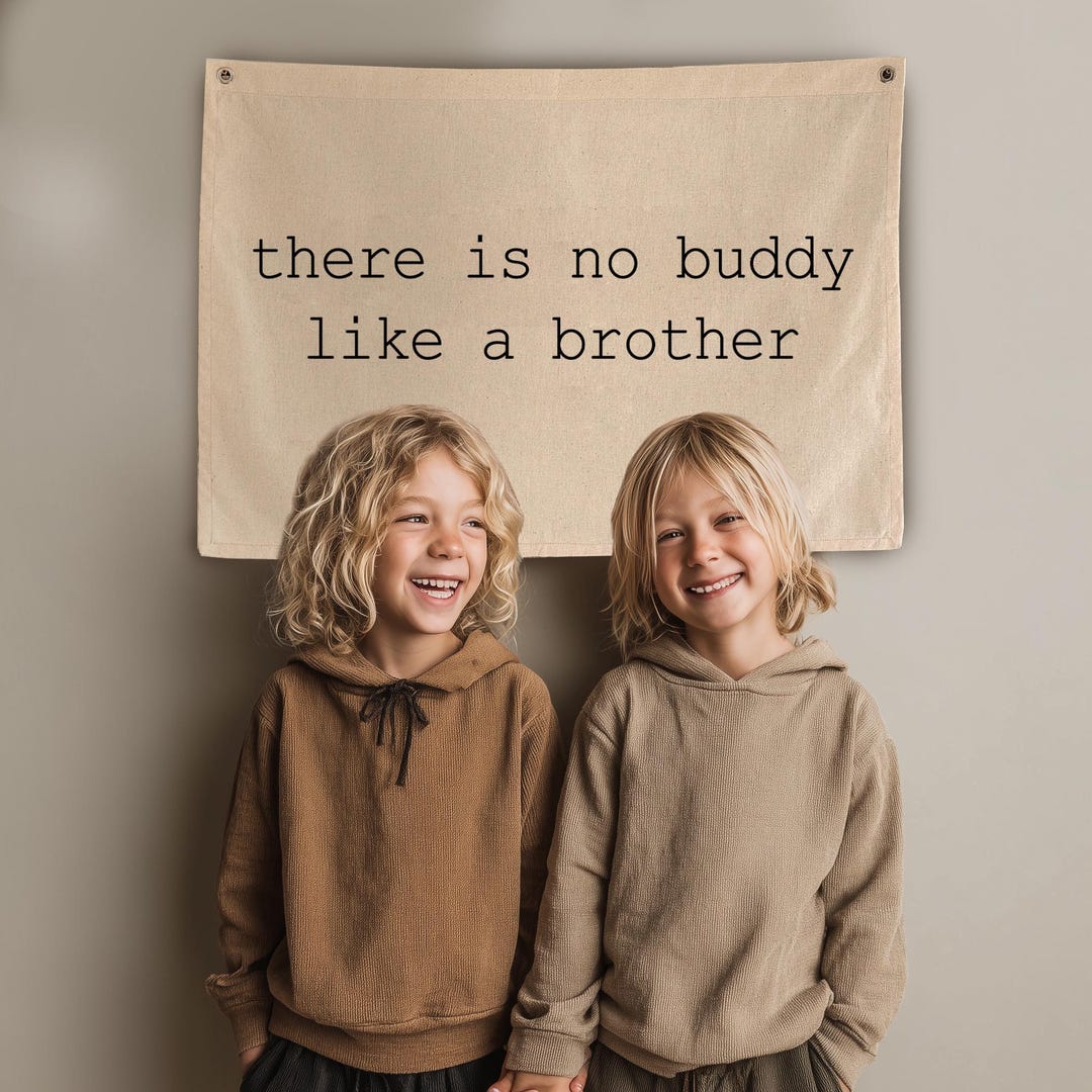 Custom Brothers Name, Bros Sign Canvas Flag, Boys Nursery Name Sign ...