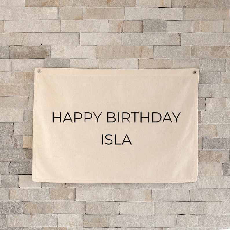 Personalized Birthday Banner, Custom Name Flag, Neutral Kids Birthday ...