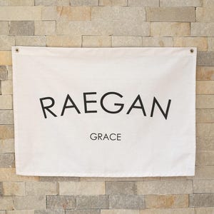Baby Name Flag Canvas Flag Nursery Kids Room Name Sign Custom Boy ...