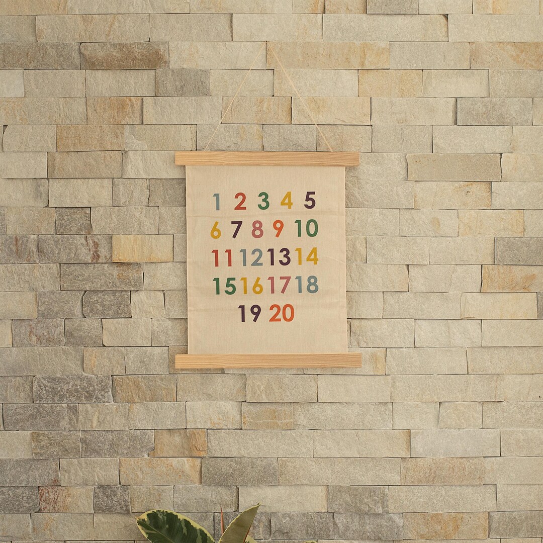 Numbers Sign Canvas Flag, Numbers Wall Hanging Sign, Kids Room Decor ...