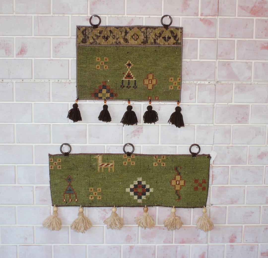 Set of Gabbe Wall Rug, Bohemian Wall Rug, Ethnic Wall Hanging / WH-453 ...