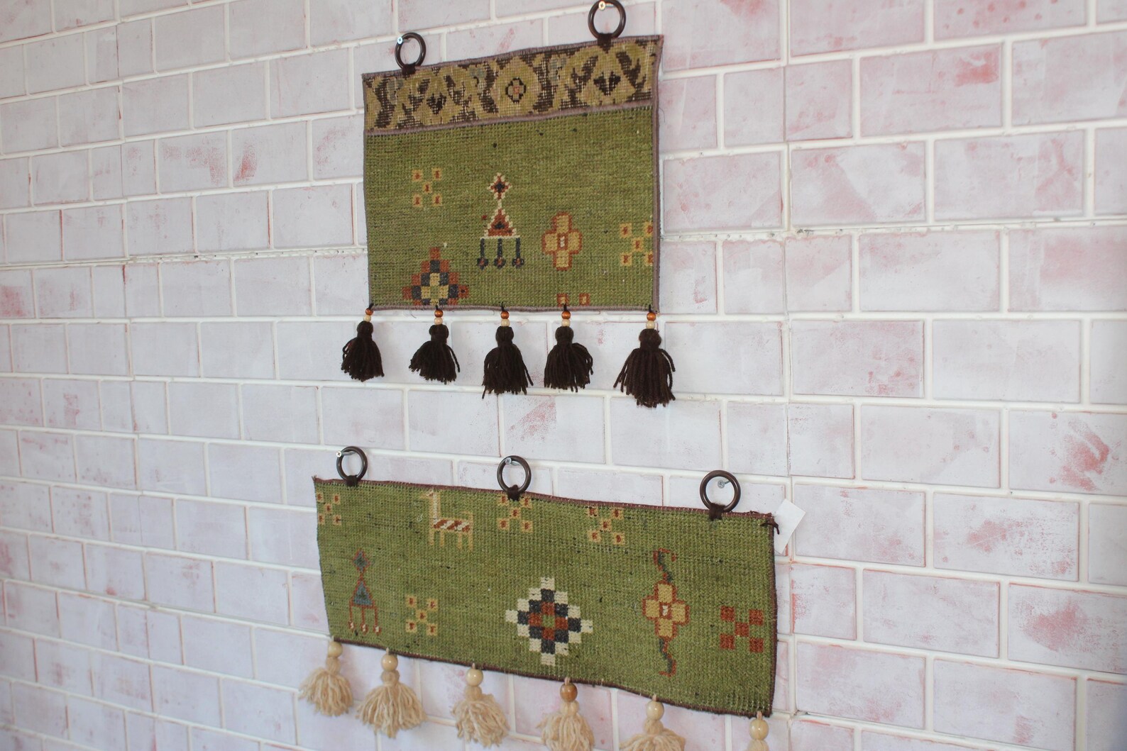 Set of Gabbe Wall Rug, Bohemian Wall Rug, Ethnic Wall Hanging / WH-453 ...