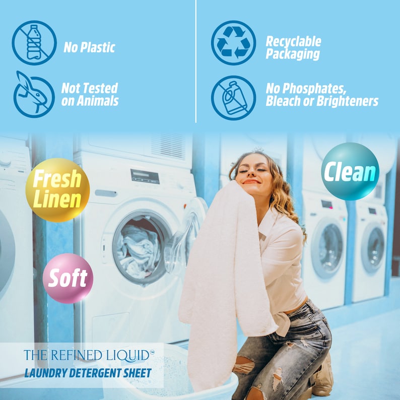 The Refined Liquid - Laundry Detergent Sheet - 32 Sheet/64 Strips - 128 ...
