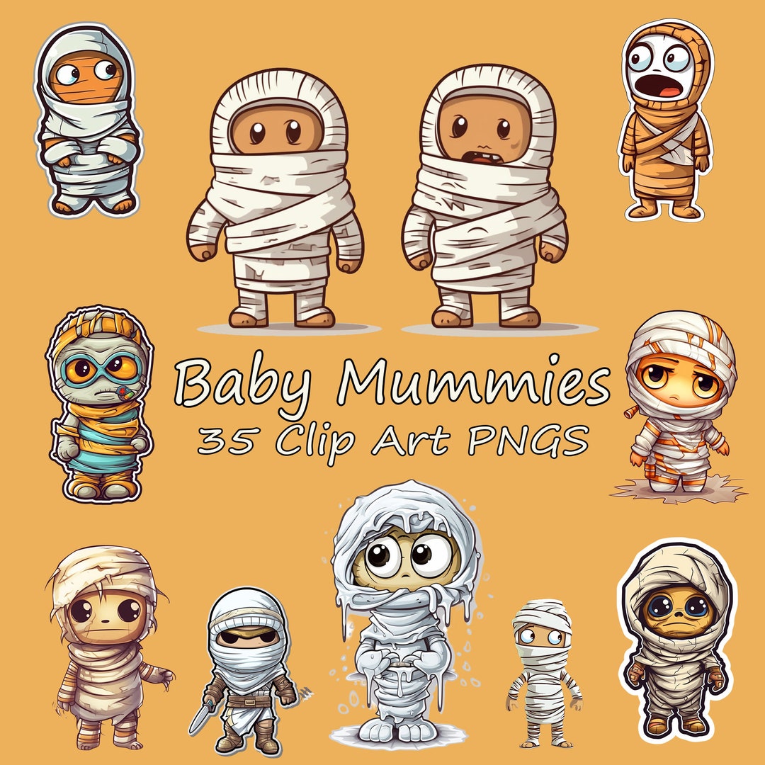 Animated Mummies Clipart PNG Digital Files on a Transparent Background ...