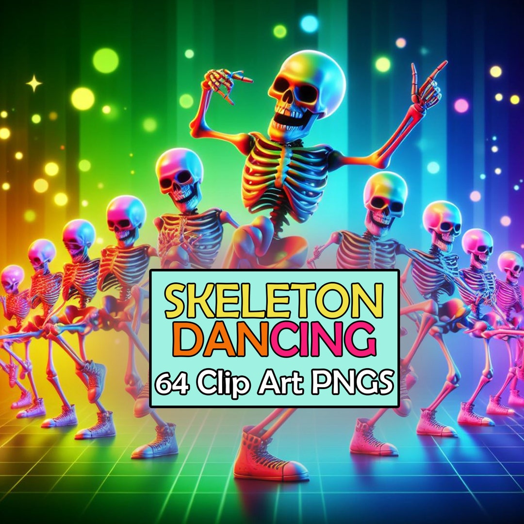 Dancing Skeletons Pngs Skeletons Png Skeleton Dance Png Cricut Files ...