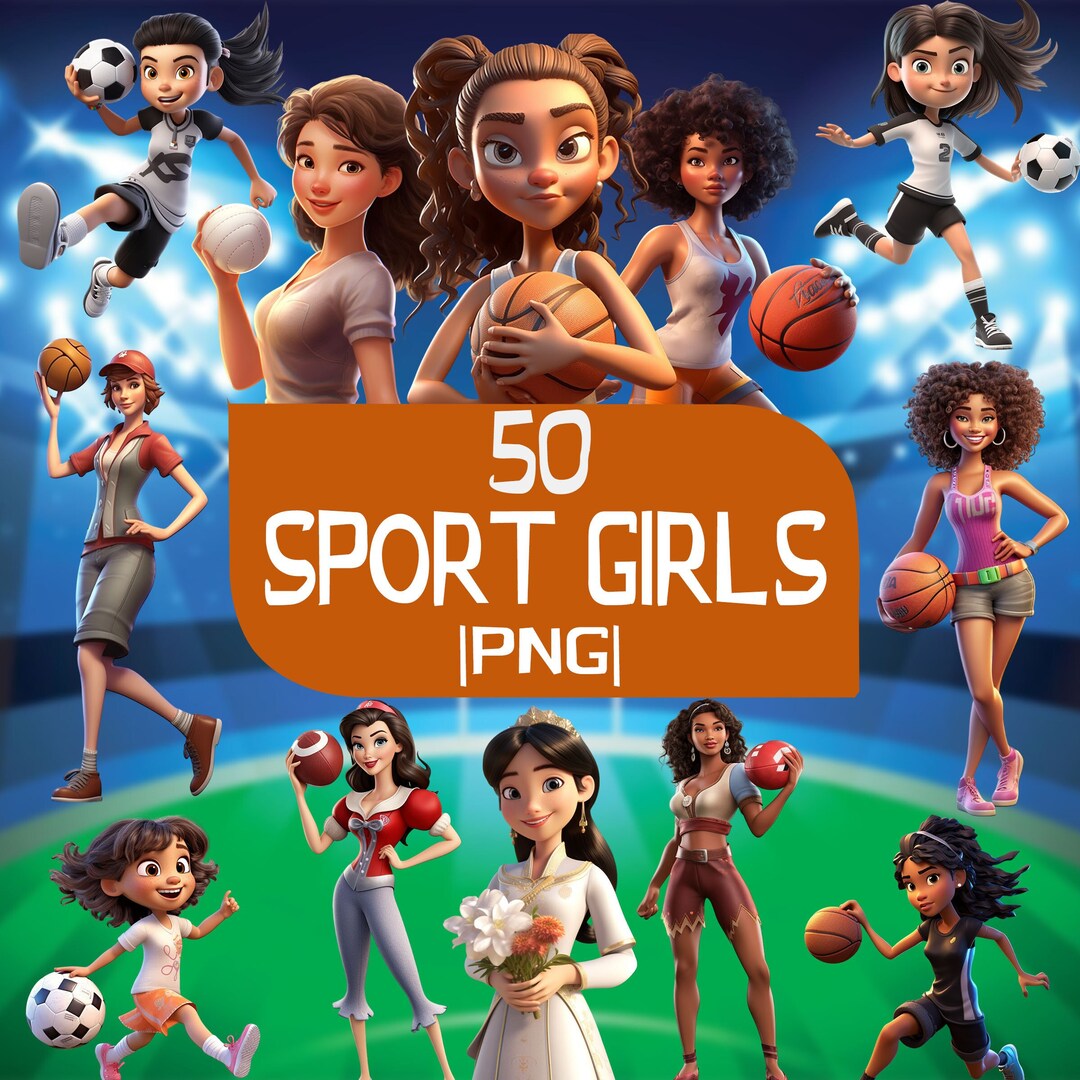 Sport Girl Clipart Cute Clipart Girls With Ball Soccer Girl Clipart ...