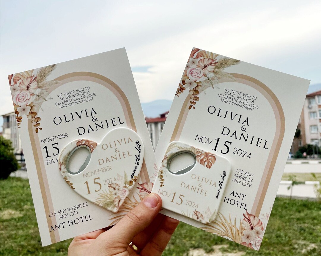 Bulk Wedding Invitation Magnets, Customizable Magnetic Wedding Invites ...