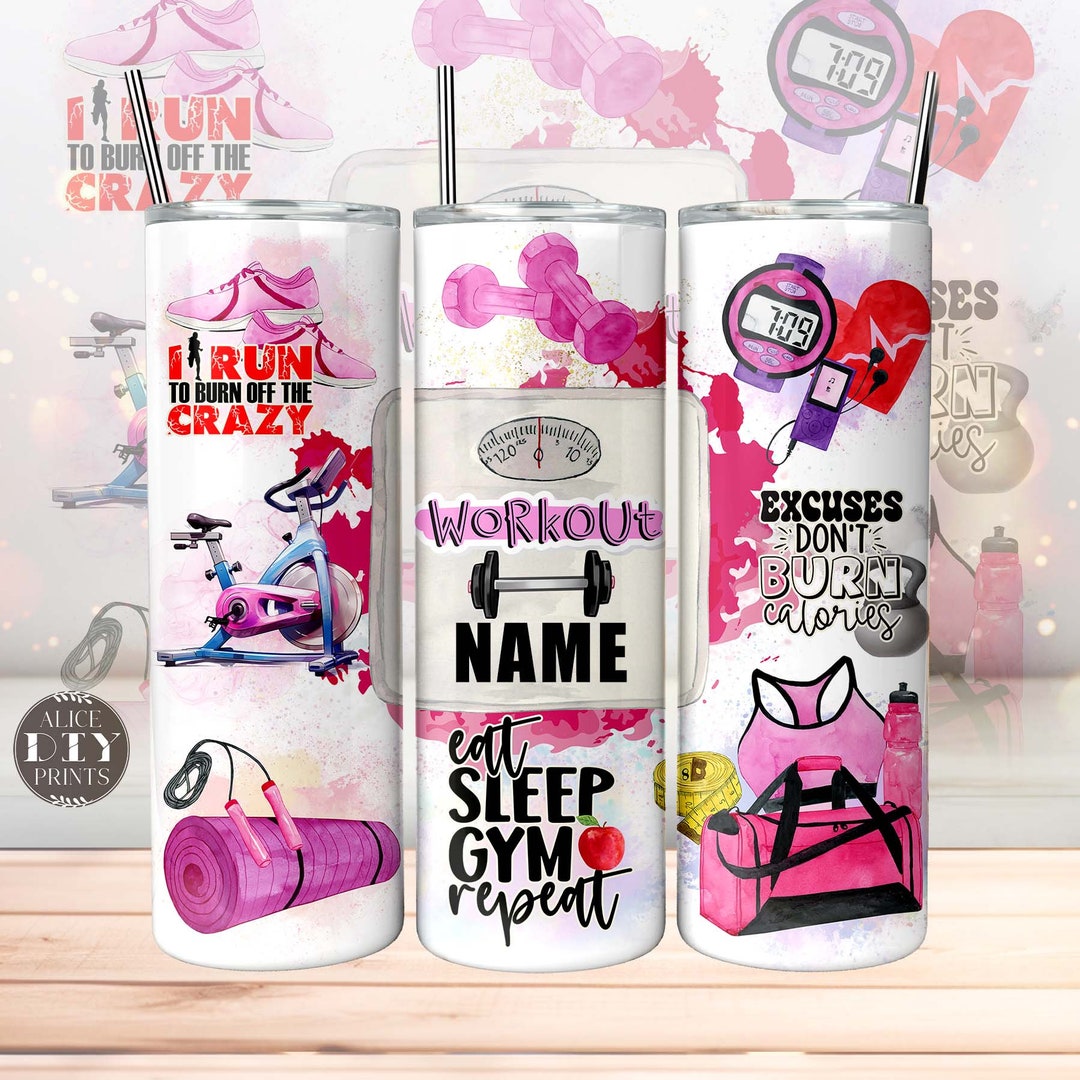 Add Name Gym Workout Fitness Sport Exercise 20oz Skinny Tumbler Wrap ...