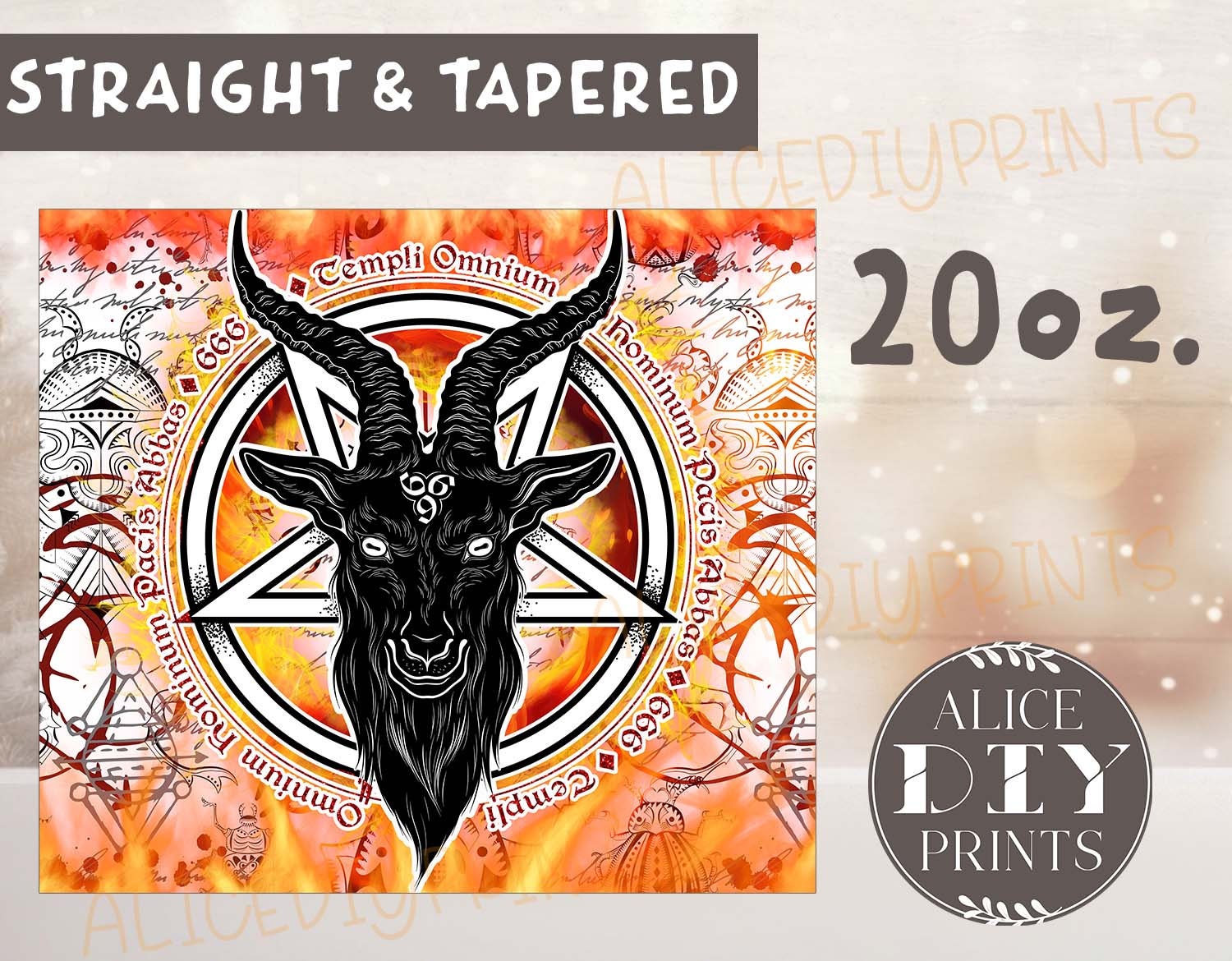 Satan Baphomet Dark Magic 20oz Occult Skinny Tumbler Wrap Dark Magic ...