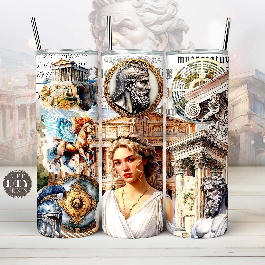 Fantasy Ancient Greek 20oz World History Skinny Tumbler Wrap PNG ...