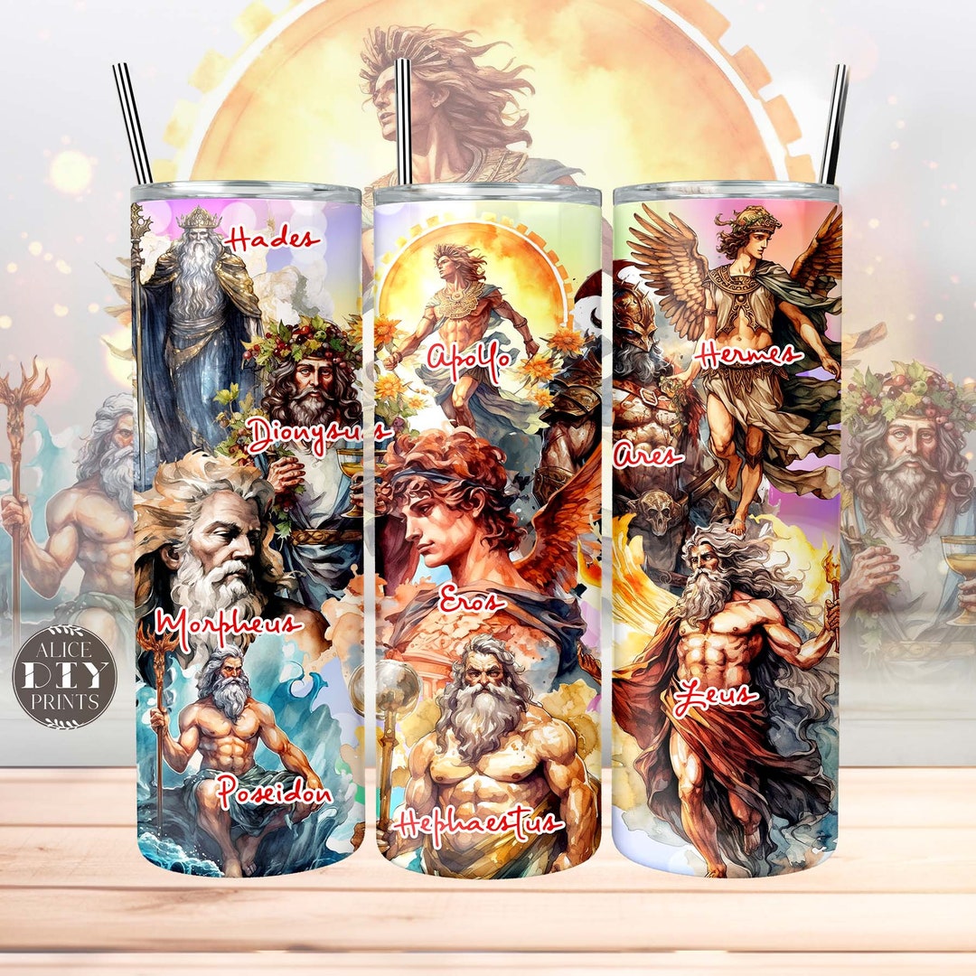 Greek Gods Names 20oz Fantasy Ancient Greek World History Skinny ...