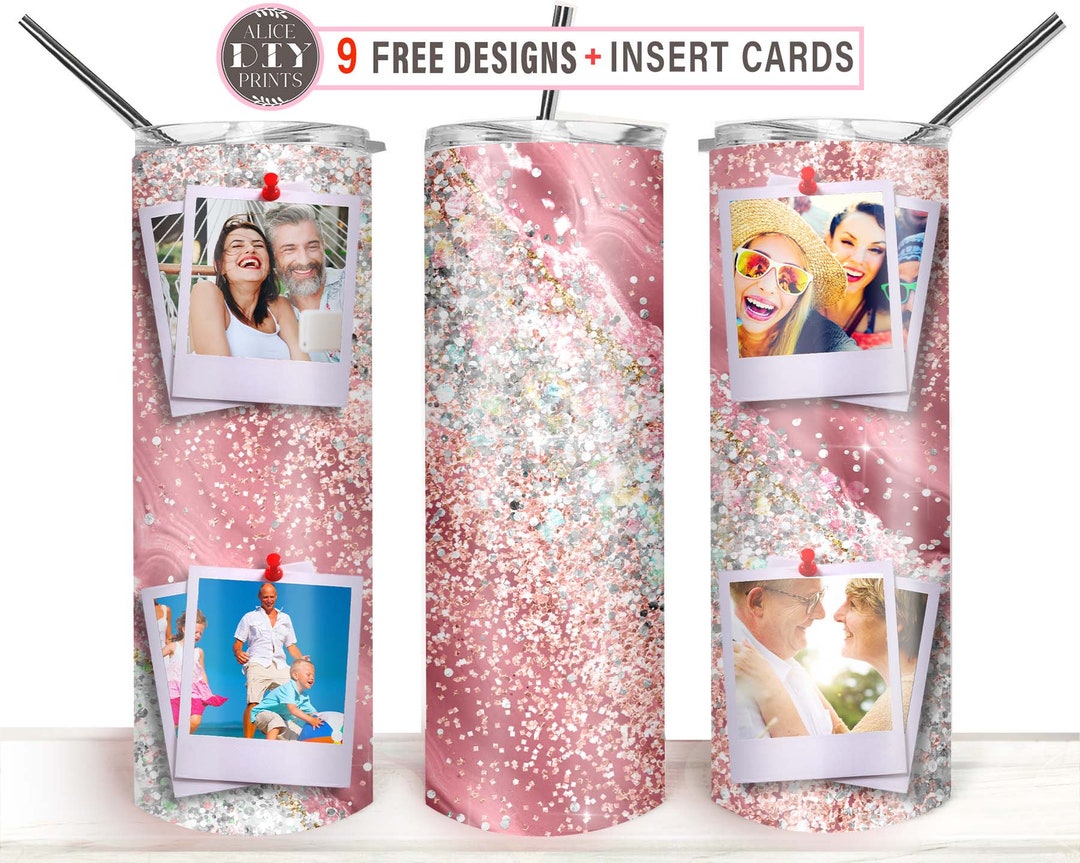 Pink Agate Glitter Picture Frame Personalized Add Your Name 20oz Skinny ...