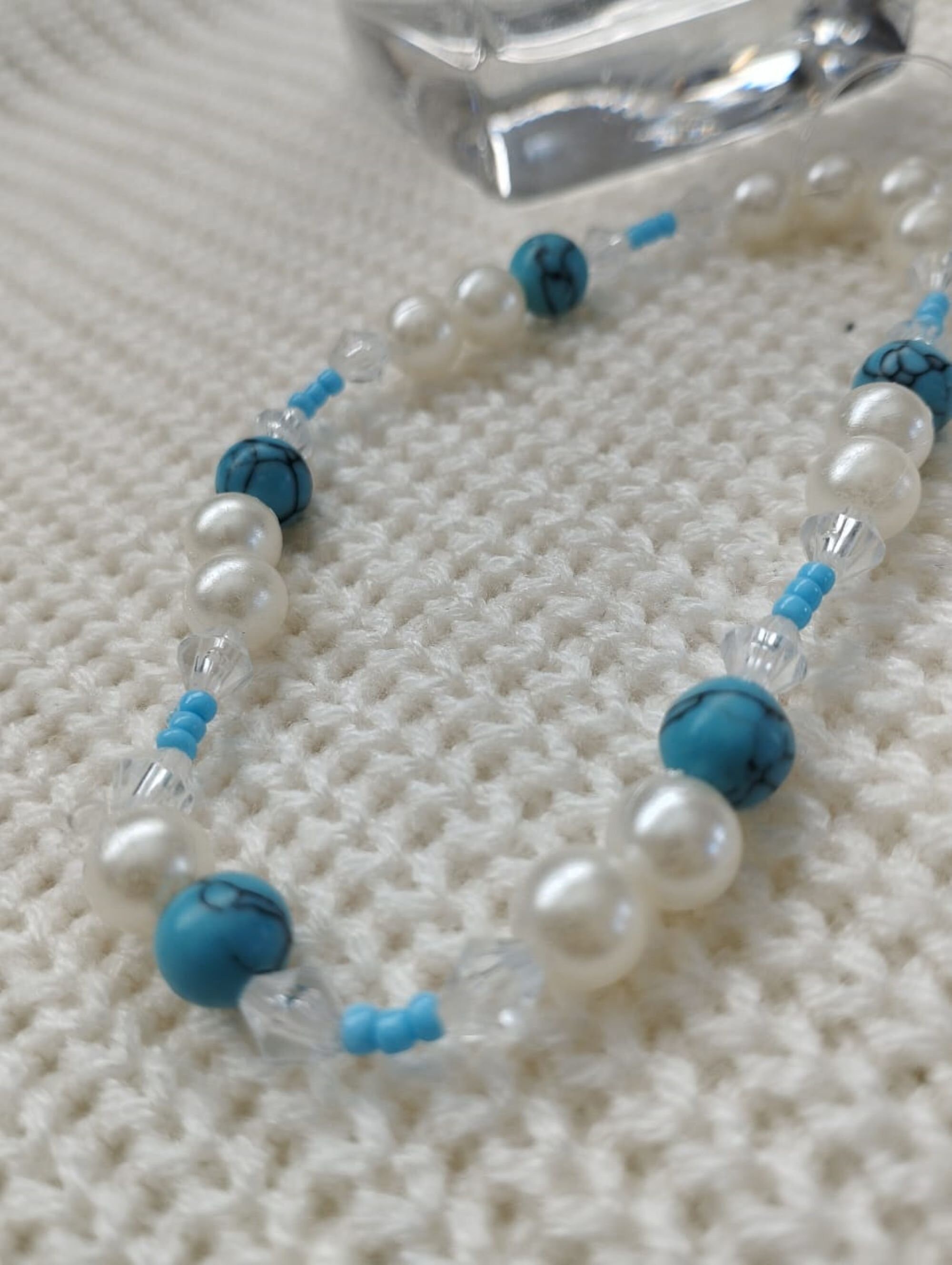 Pearl and Turquoise Phone Charm - Etsy New Zealand
