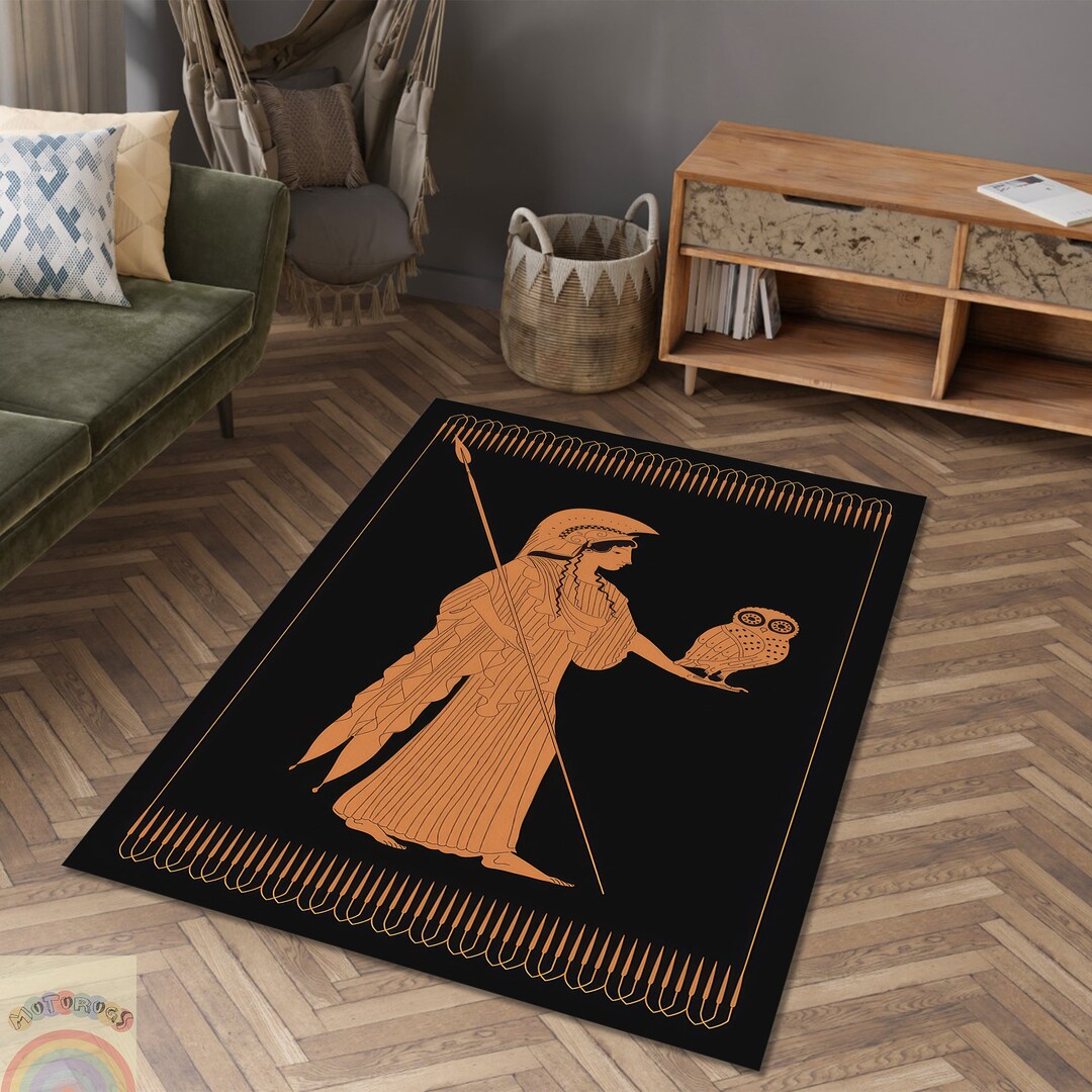 Athena Rug, Ancient God Rug, Greek Mythology Rug, Myth God Rug, Athena ...