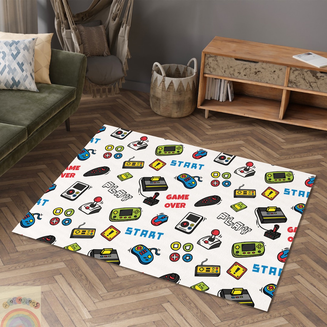 Gaming Rug, Video Game Mat, Retro Game Mat, Nostalgic Game Rug ...