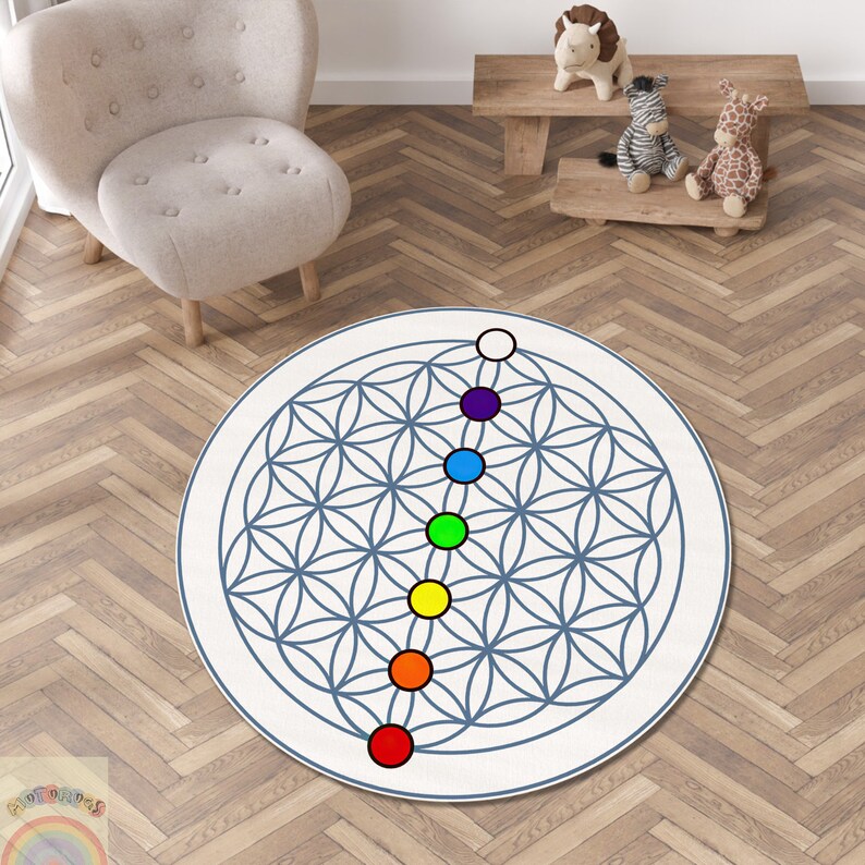 Chakra Yoga Rug: Spiritual Meditation Carpet, Healing Decor - Etsy