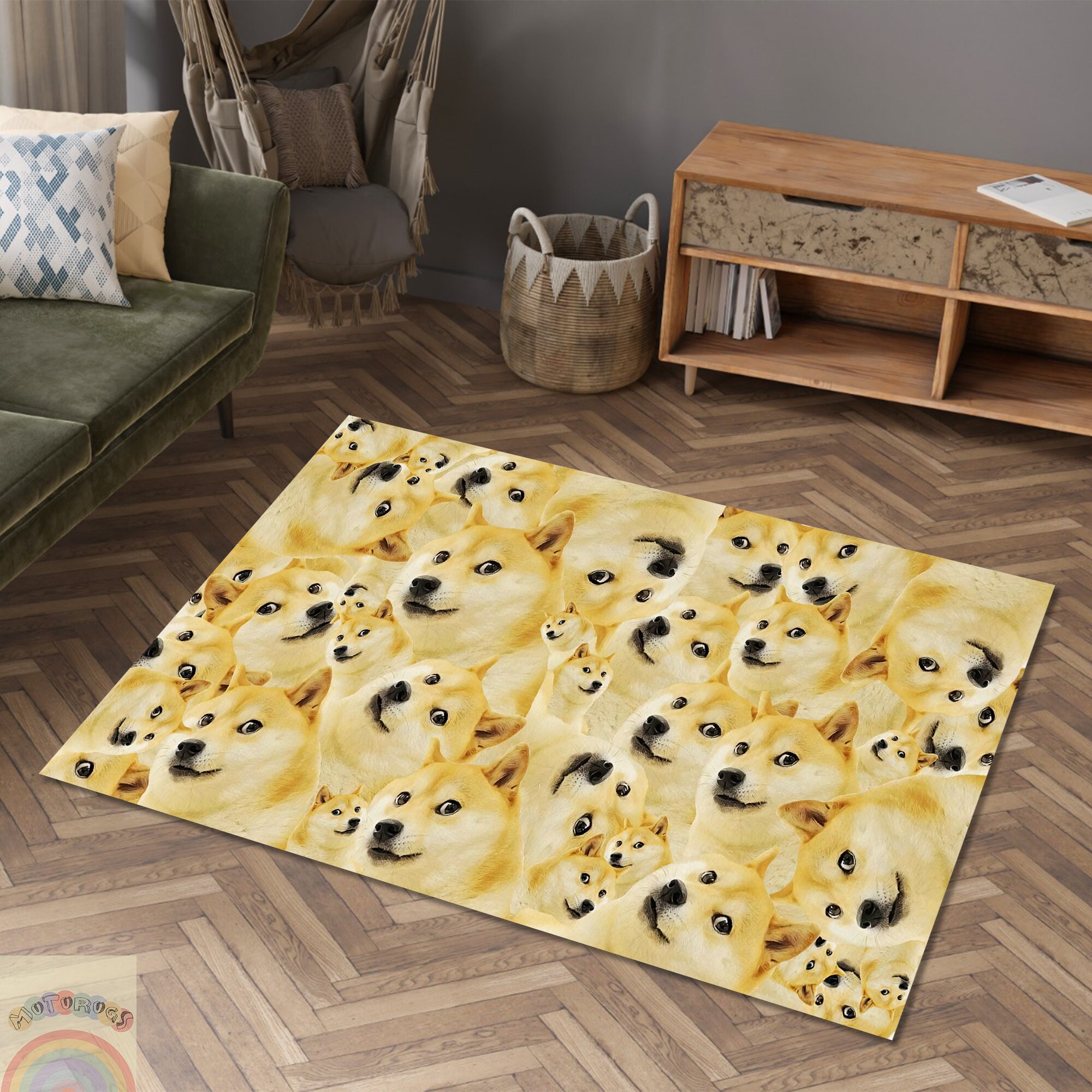 Dog Collage Rug, Dog Memes Rug, Shiba Inu Rug, Funny Rug, Printed Doge ...