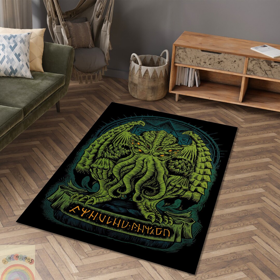 Monster Rug, Scary Rug, Green Monster Rug, Horror Themed Rug, Area ...