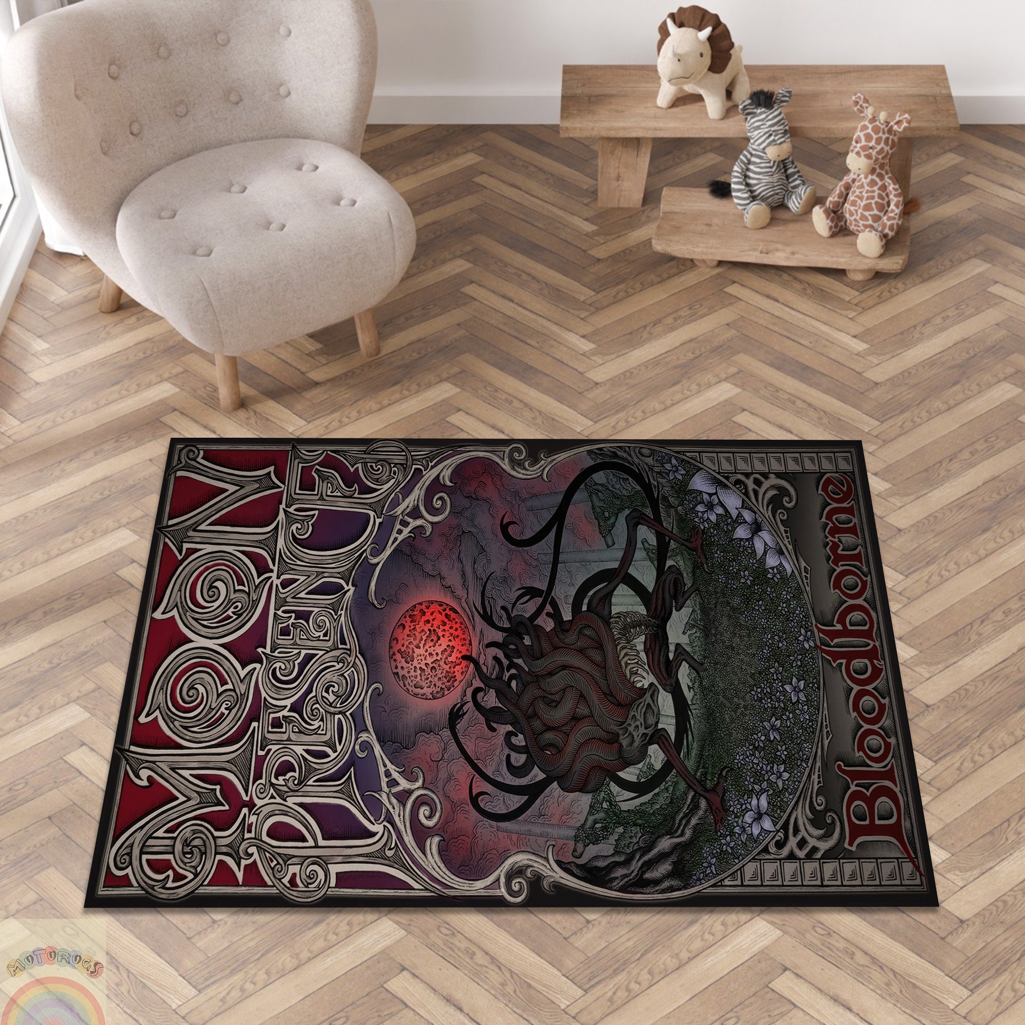 Bloodborne Rug, Scary Monster Rug, Fantasy Design Rug, Fantasy Monster ...