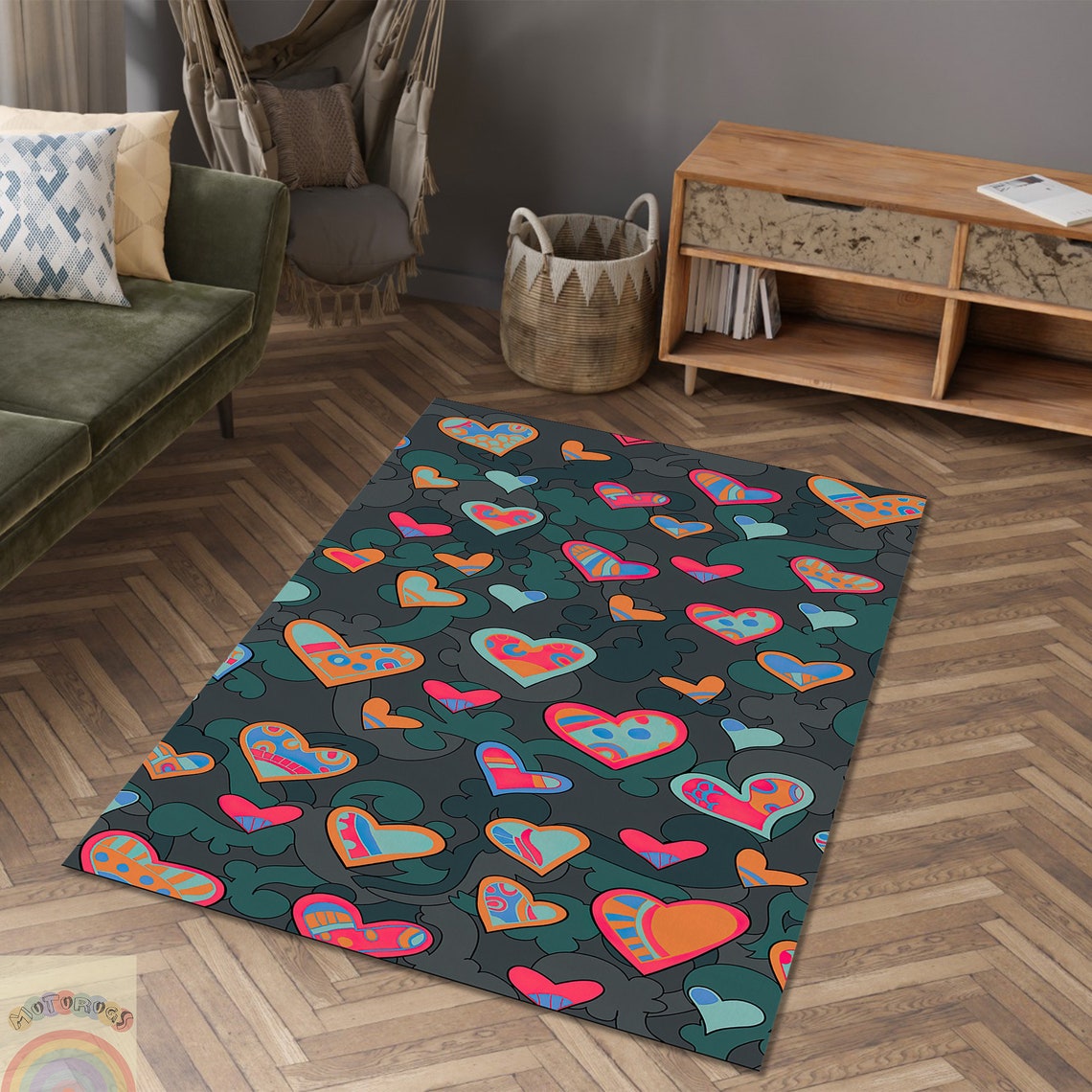 Heart Shape Rug, Heart Pattern, Heart and Ivy, Area Carpet - Etsy