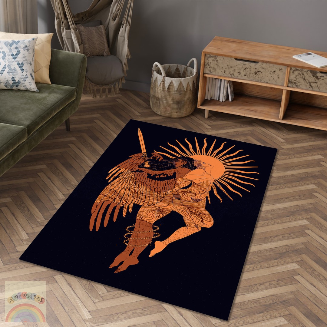 Greek Mythology Rug, Icarus Rug, Athena Carpet, Area Carpet, Home Decor ...