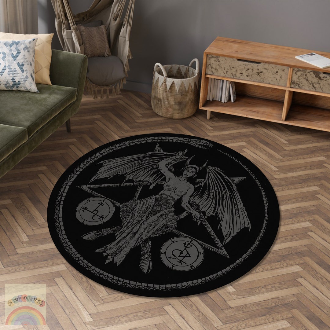 Satan Rug, Lucifer Carpet, Satanic Symbol Rug, Satan Door Mat, Area ...