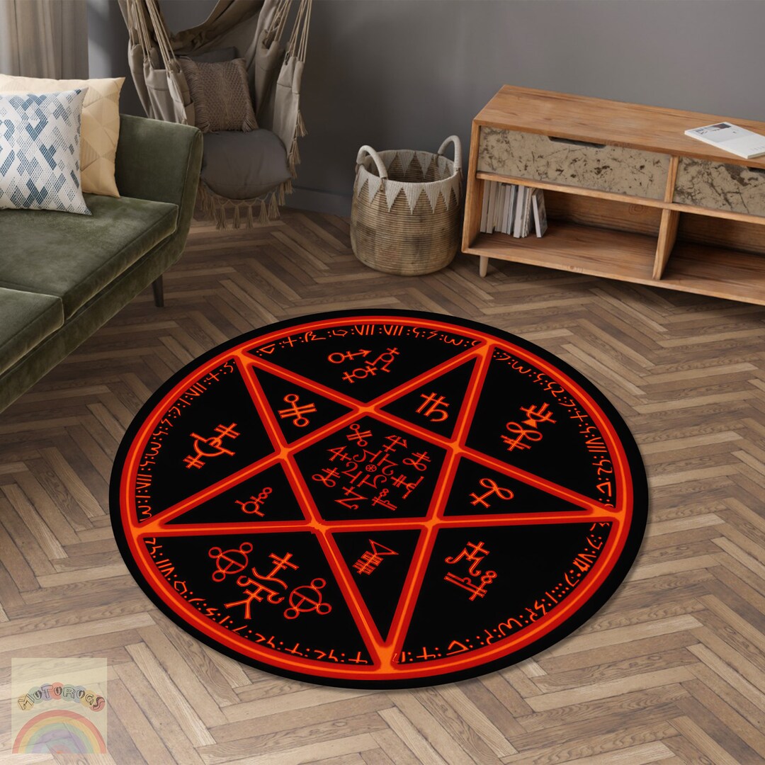 Satanic Rug, Satanic Symbol Carpet, Satanic Pentagram Rug, Area Carpet ...