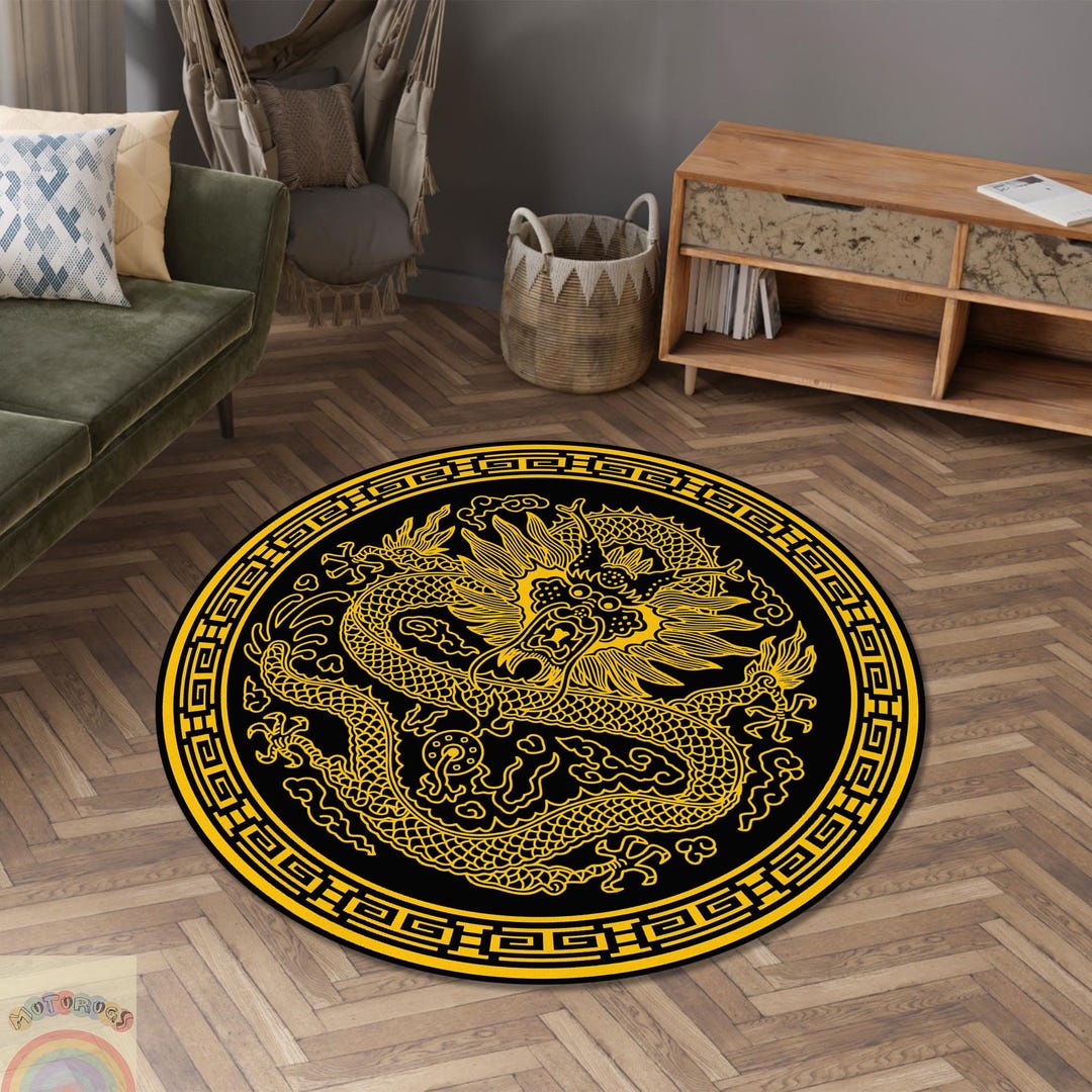 Asian Dragon Rug, Chinese Dragon Rug, Dragon Design, Traditional Art ...