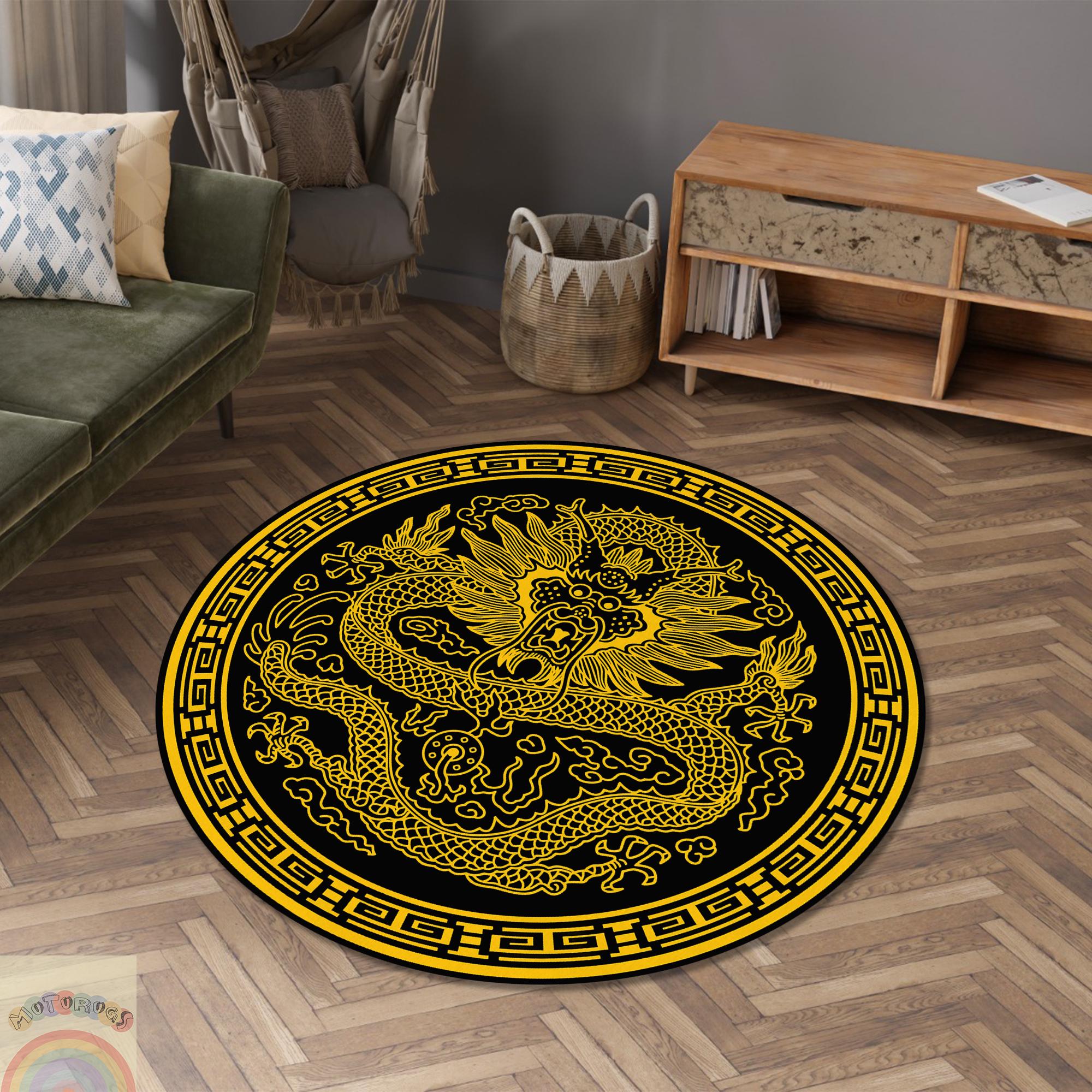 Asian Dragon Rug, Chinese Dragon Rug, Dragon Design, Traditional Art ...