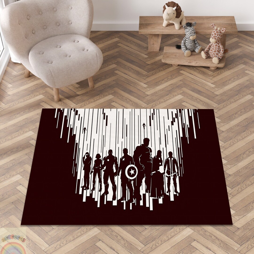 Marvel Rug Superheroes Rug Iron Man Rug Hulk Rug Captain - Etsy