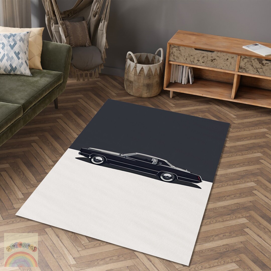 Classic Car Rug, American Classic Car Rug, Cool Colors Carpet, Area ...