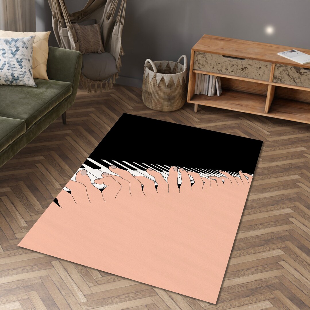 Music Themed Rug, Piano Keys Carpet, Playing Piano, Area Carpet - Etsy