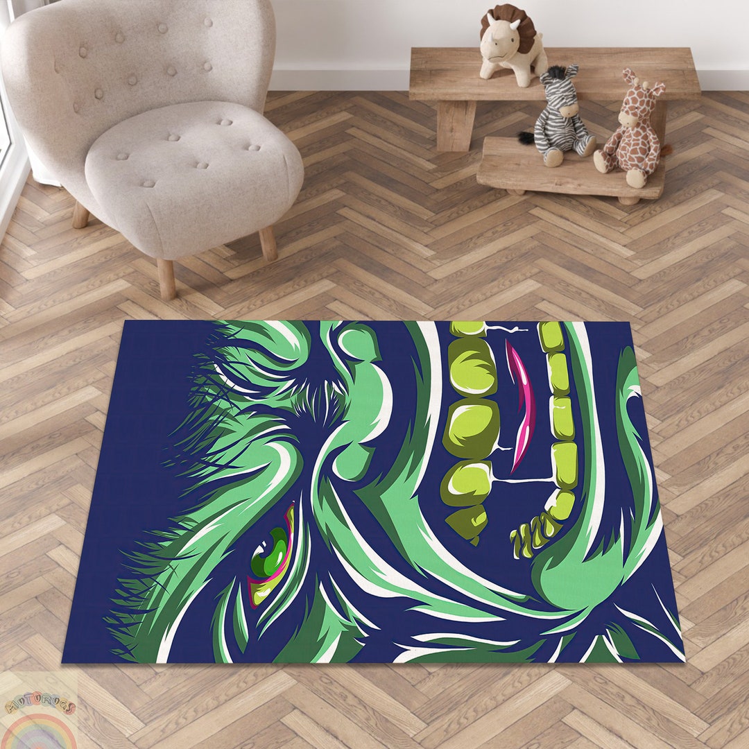 Hulk Rug, Superhero Rug, Marvel Hulk Rug, Green Giant Rug, Hulk Carpet ...