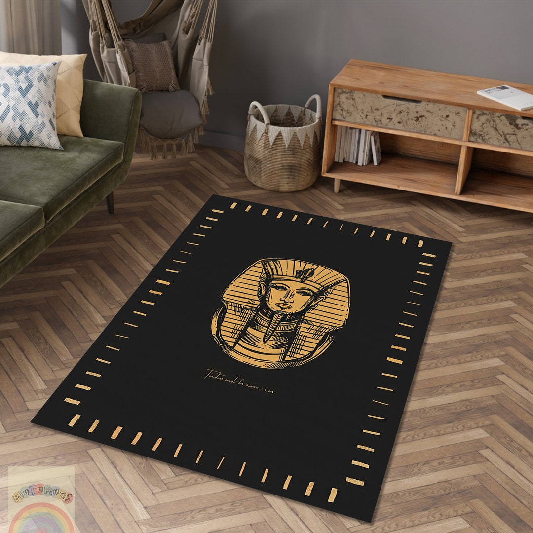Tutankhamun Rug, Egyptian Decor Carpet, Egyptian Gods Rug, Area Carpet ...