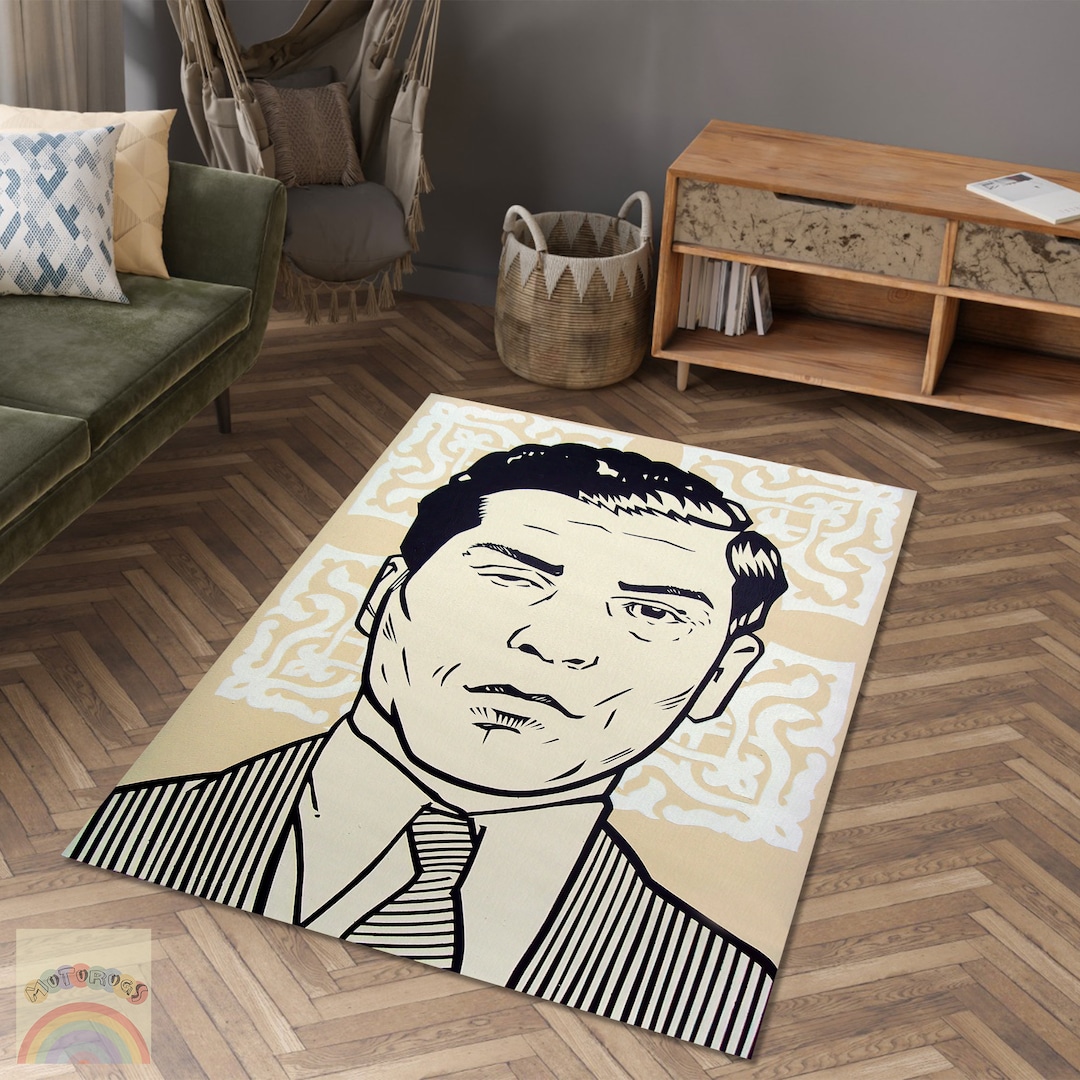 Mafia Boss Rug, Lucky Luciano Rug, Gangster Man Rug, Italian Mafia ...